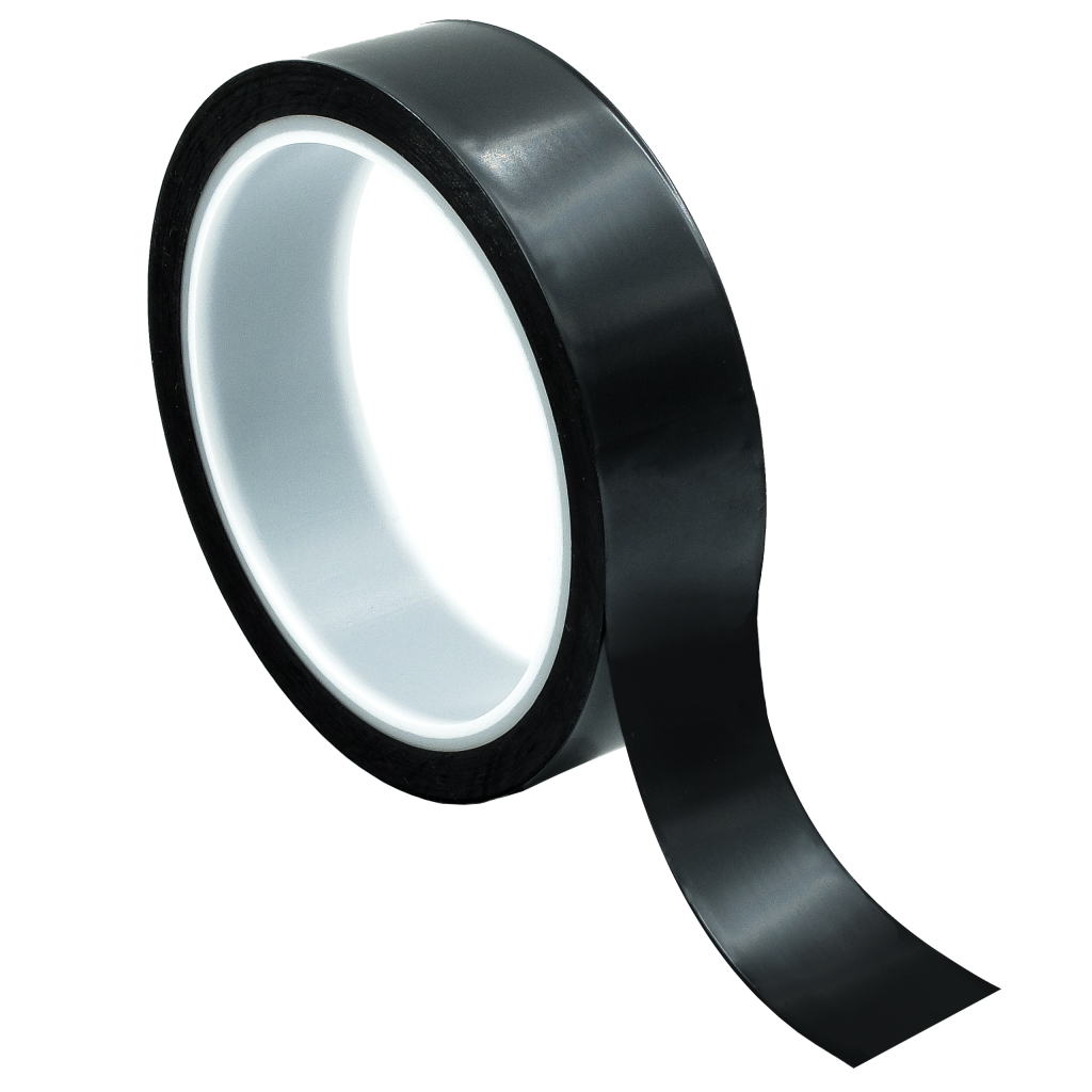 4 In. Wide x 72 Yards Long, 1 Mil Black Polyester Masking Tape with ...